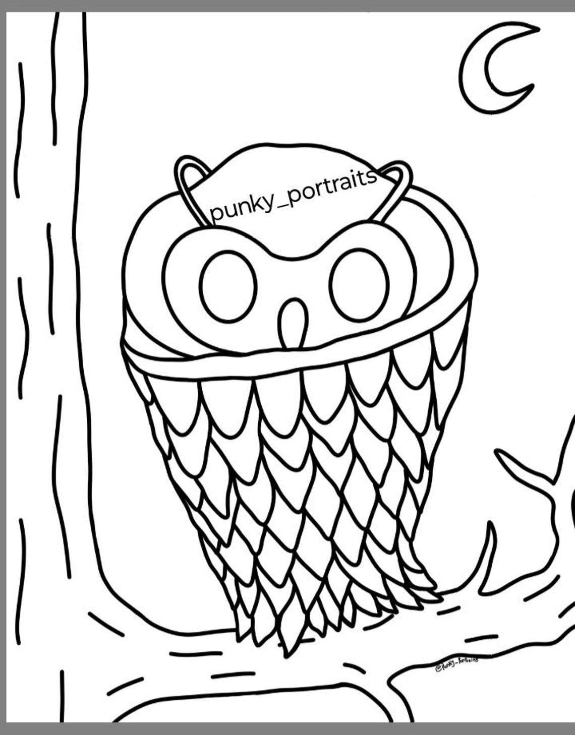 Mothman Digital File Printable Coloring Page - Etsy