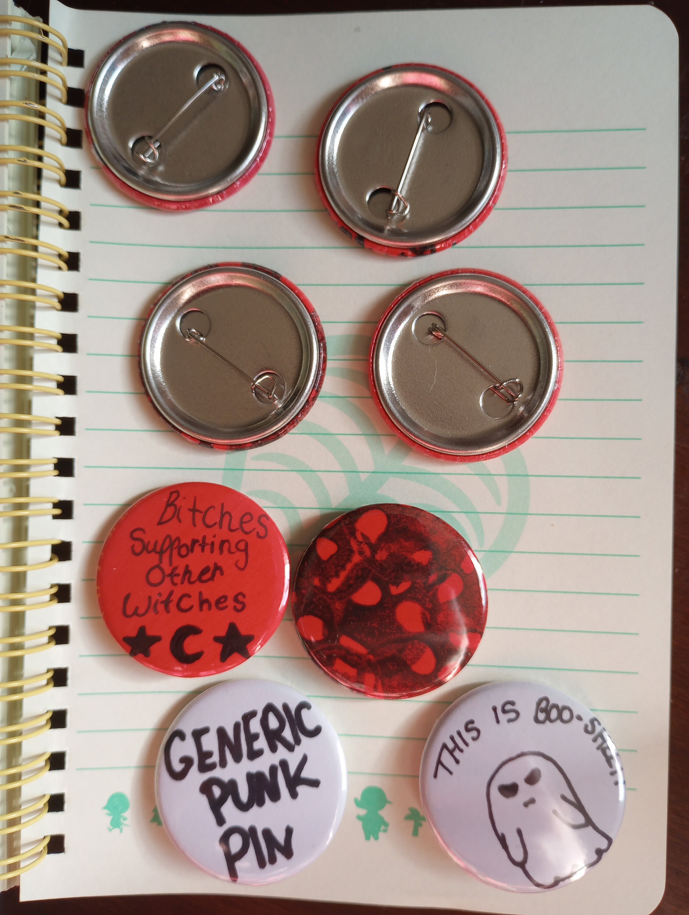 Hand Drawn Test Buttons, Punk/gothic Themed DISCOUNTED - Etsy