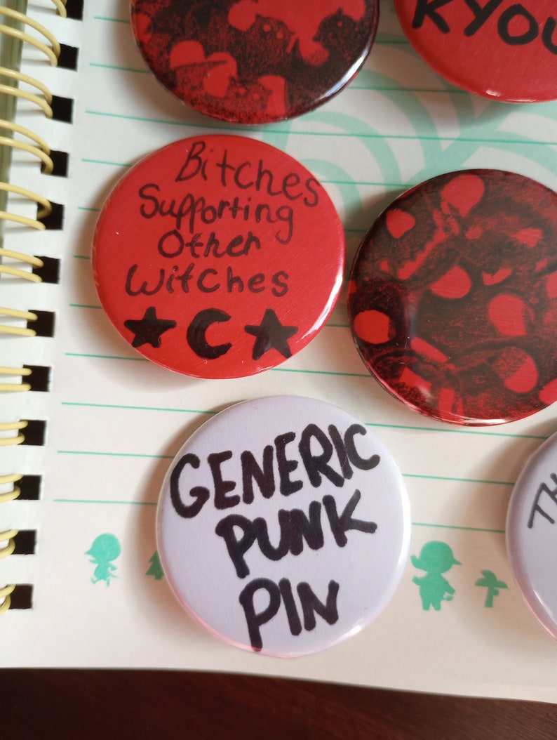 Hand Drawn Test Buttons, Punk/gothic Themed DISCOUNTED - Etsy