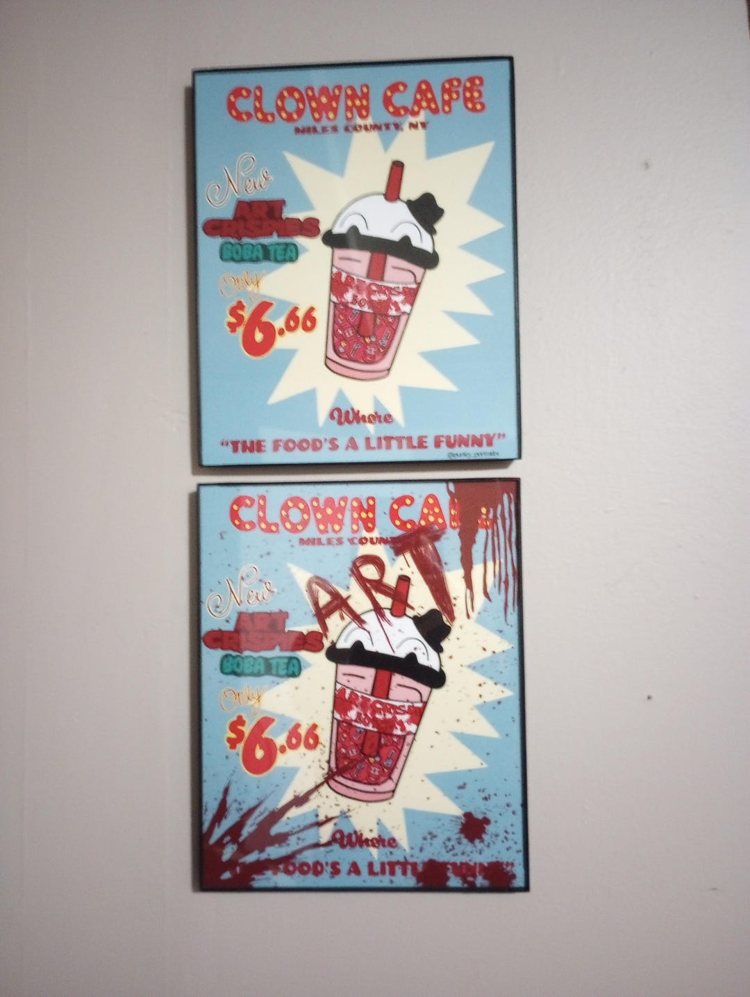 Clown Cafe Art Crispies Boba Horror Prints - Etsy