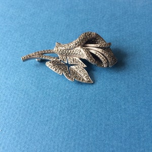 Floral Marcasite Pin C1940 - Etsy