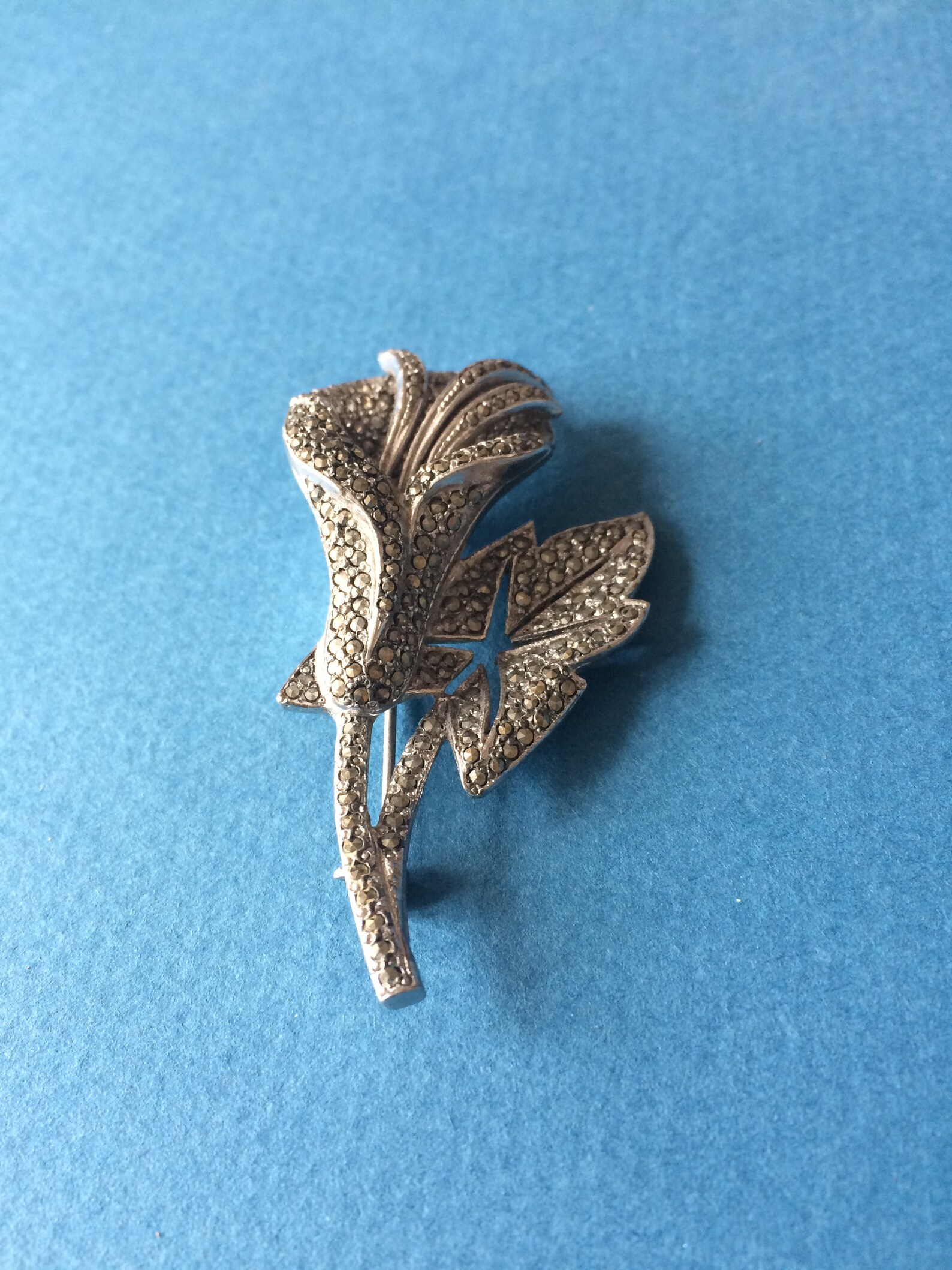 Floral Marcasite Pin C1940 - Etsy