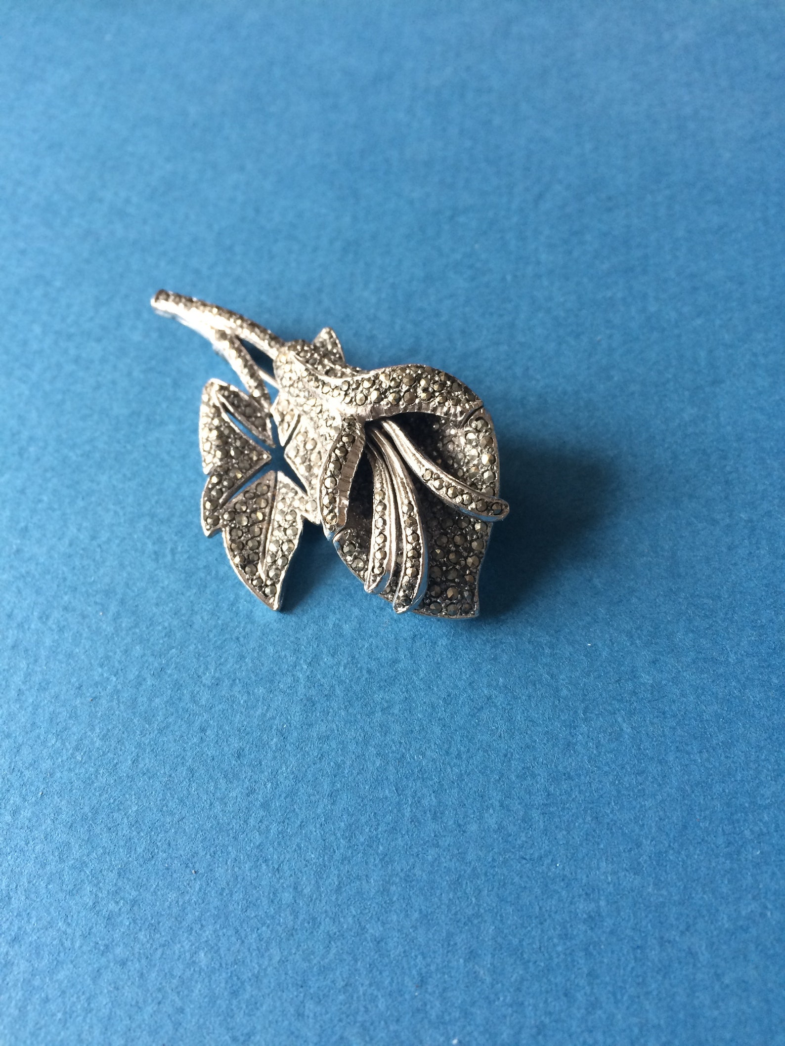 Floral Marcasite Pin C1940 - Etsy