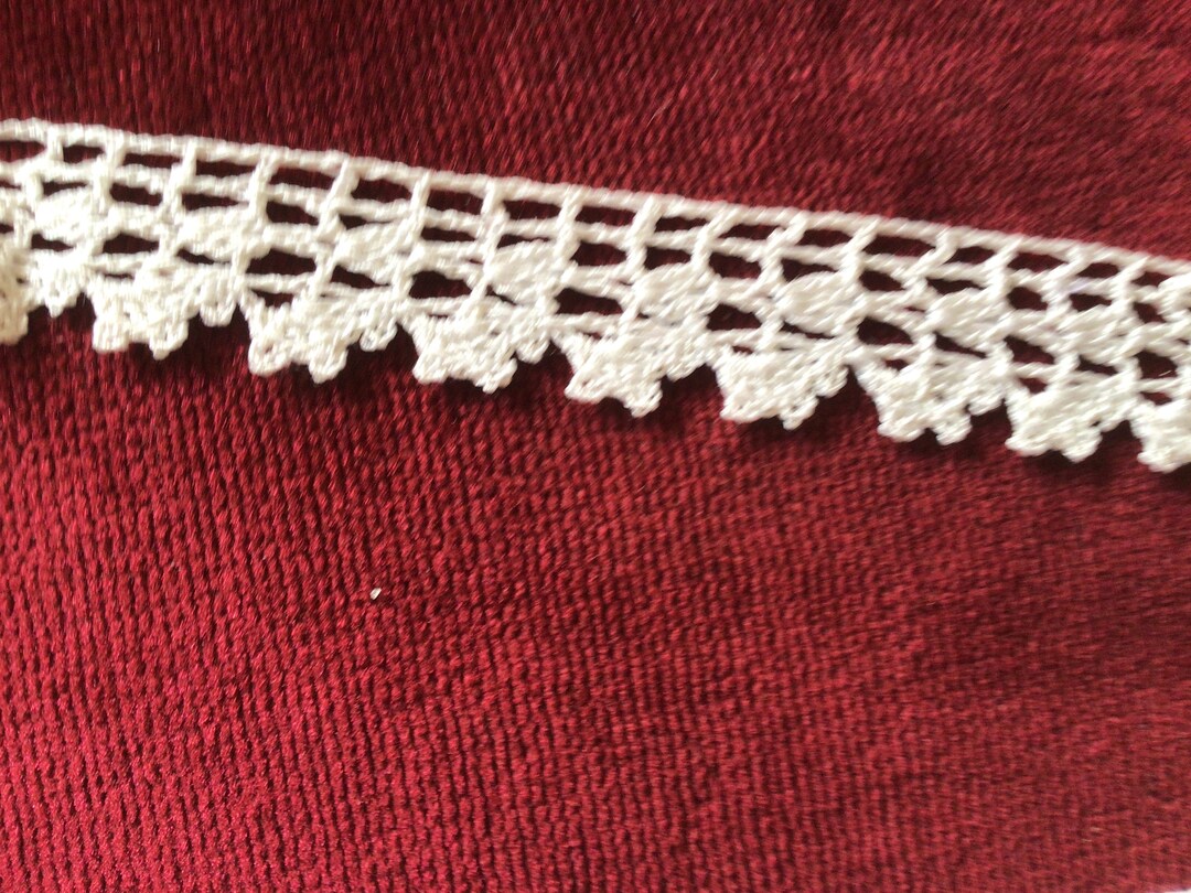 Batch of 3.60m of White Cotton Lace Made by Hand Crochet and Measuring ...