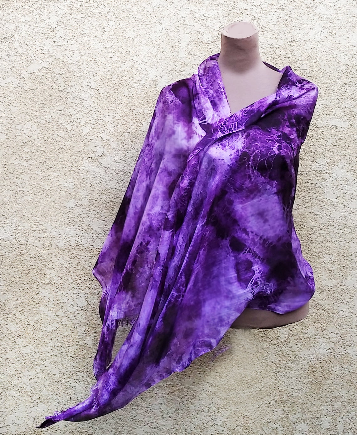 Dark Purple Silk Scarf Hand Painted Dark Violet Scarf Purple - Etsy