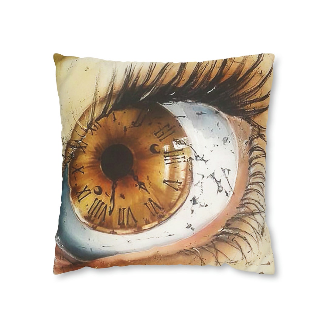 Eye Art Pillow Cover Eye Clock Silk Painting Print Decorative Throw ...