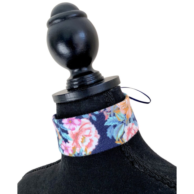 Floral Neckband Soft Cotton Neck Ribbon Adjustable Length Flower Collar ...