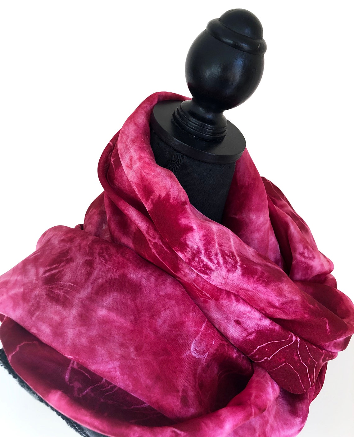 Burgundy Silk Scarf, Hand Dyed Wine Scarf, Original Batik Scarf, Wine ...