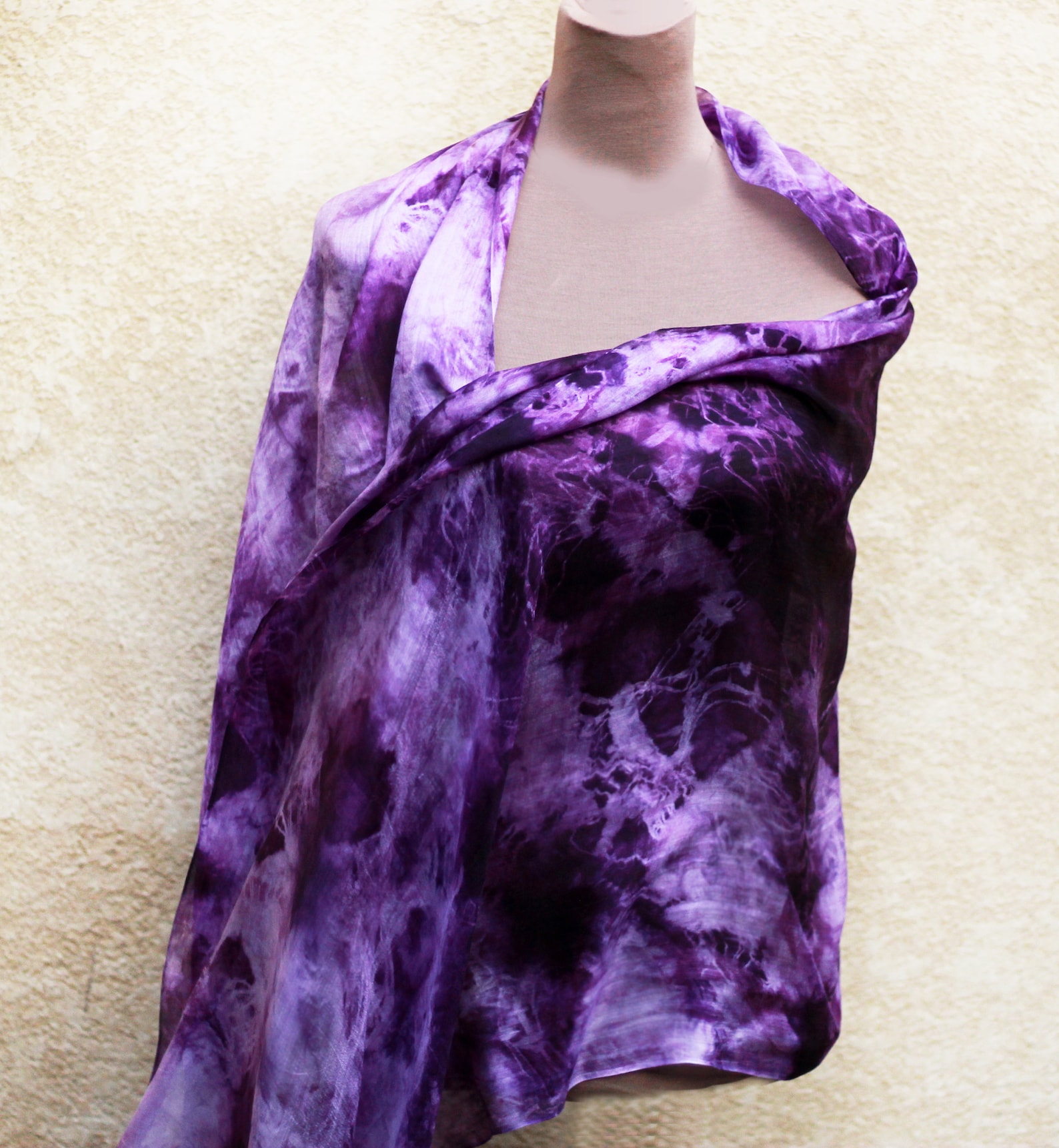 Dark Purple Silk Scarf Hand Painted Dark Violet Scarf Purple - Etsy