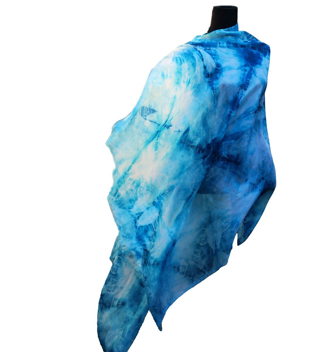 Blue Ocean Silk Scarf Large Hand Painted Silk Shawl Evening - Etsy