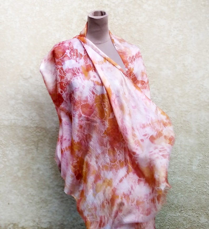 Hand Painted Peach Silk Scarf Batik Scarf Pretty Peach Hand - Etsy