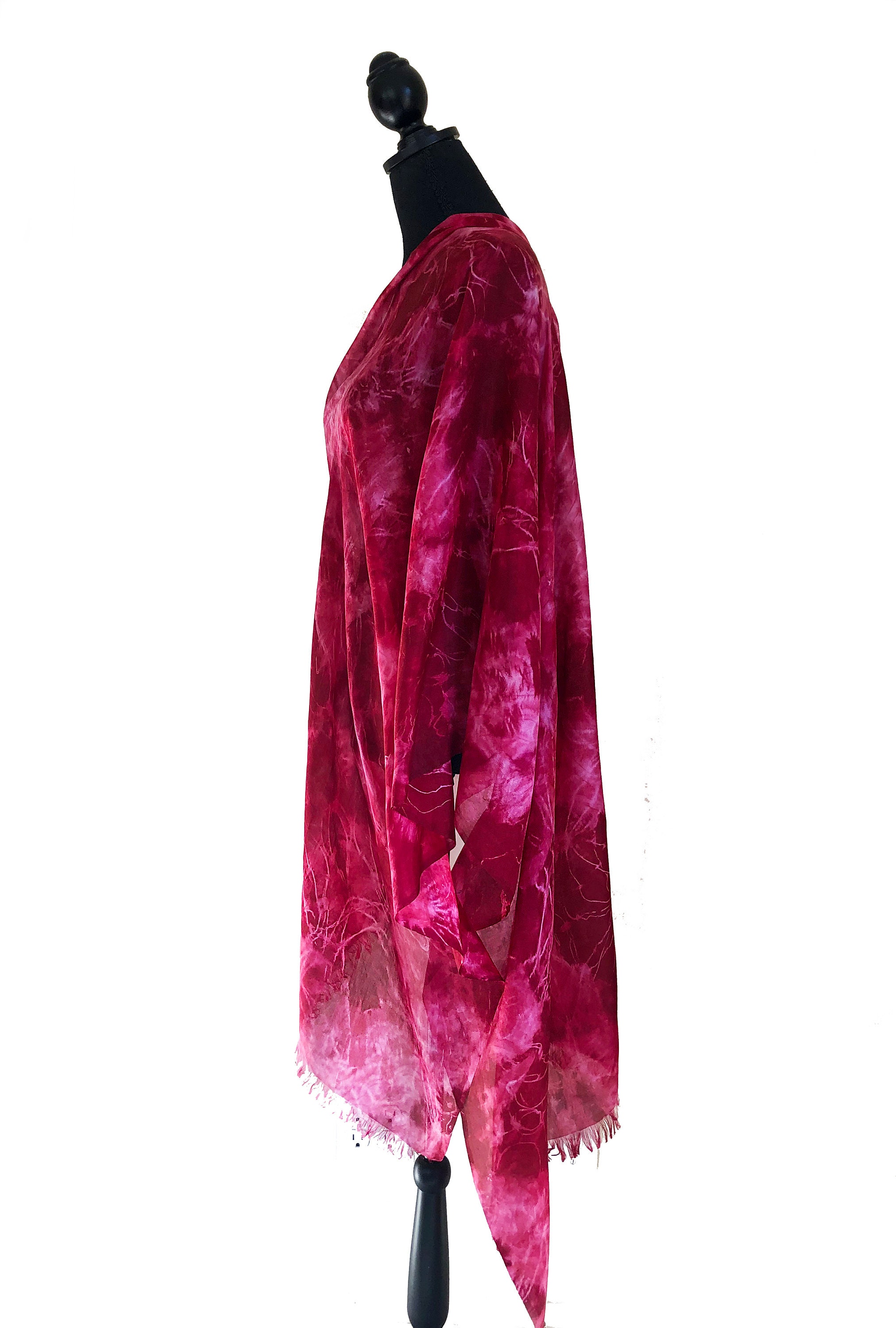 Burgundy Silk Scarf, Hand Dyed Wine Scarf, Original Batik Scarf, Wine ...