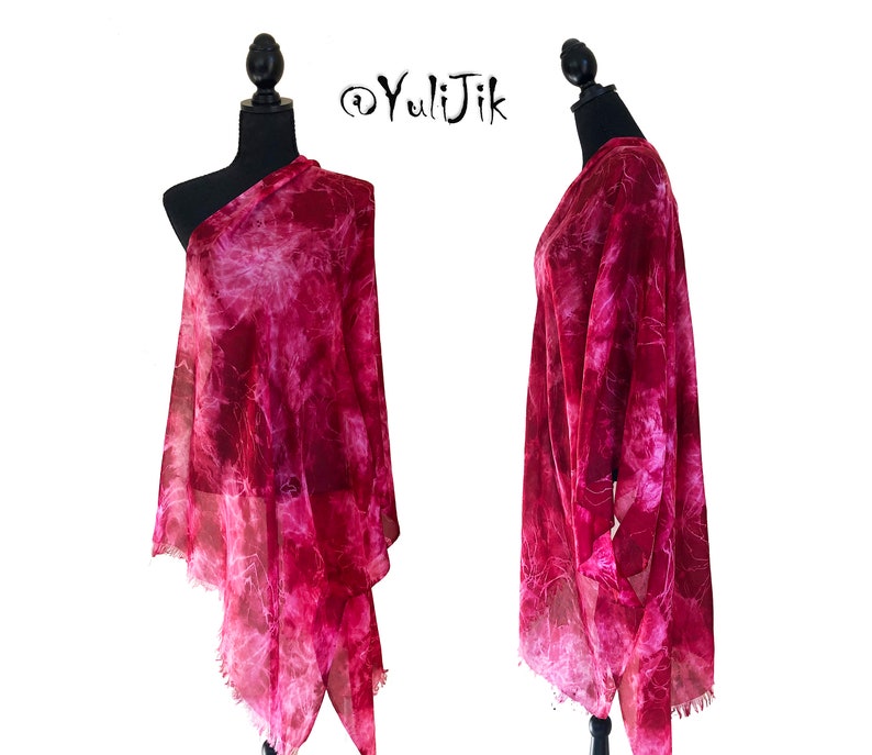 Burgundy Silk Scarf, Hand Dyed Wine Scarf, Original Batik Scarf, Wine ...