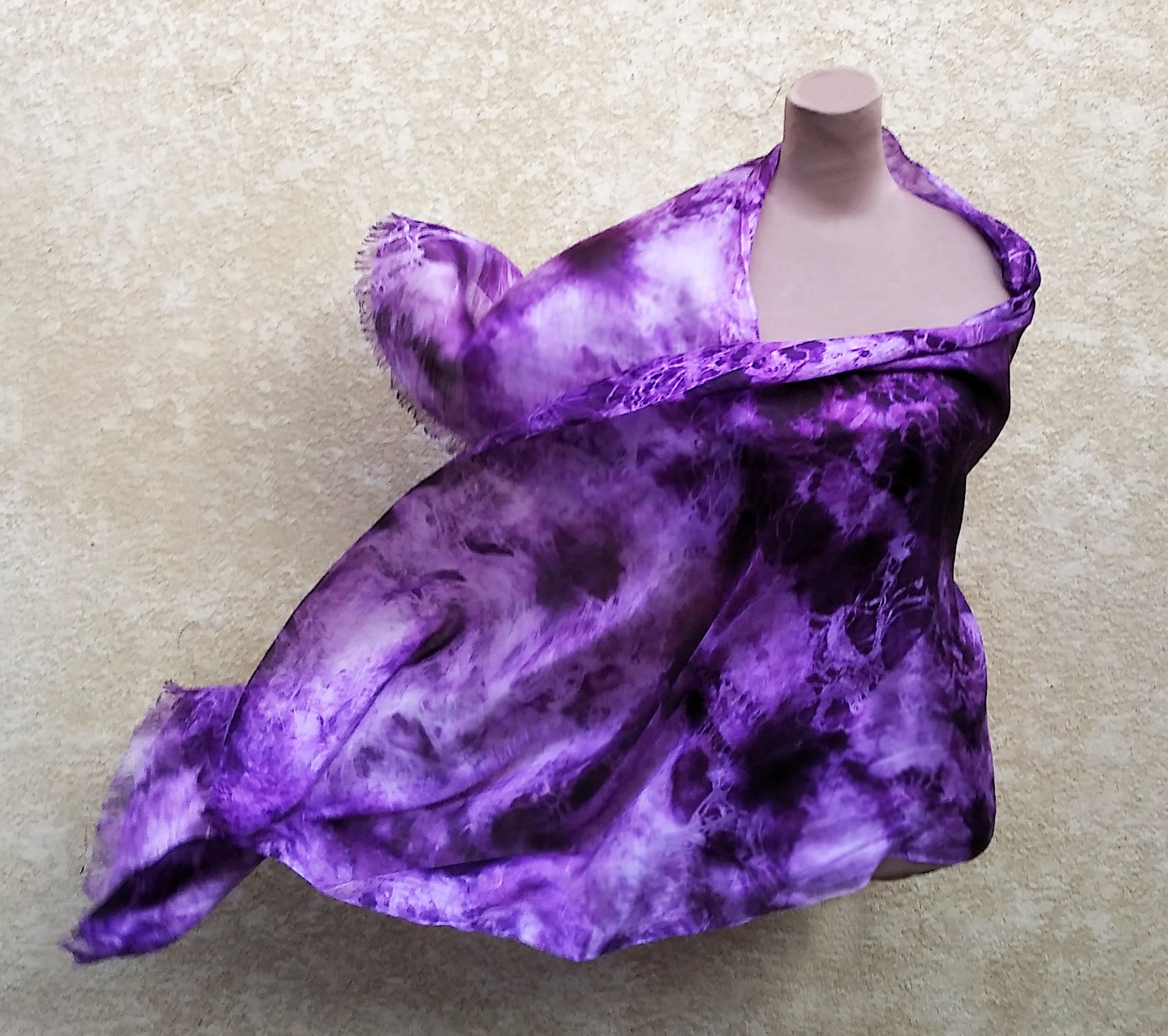 Dark Purple Silk Scarf Hand Painted Dark Violet Scarf Purple - Etsy