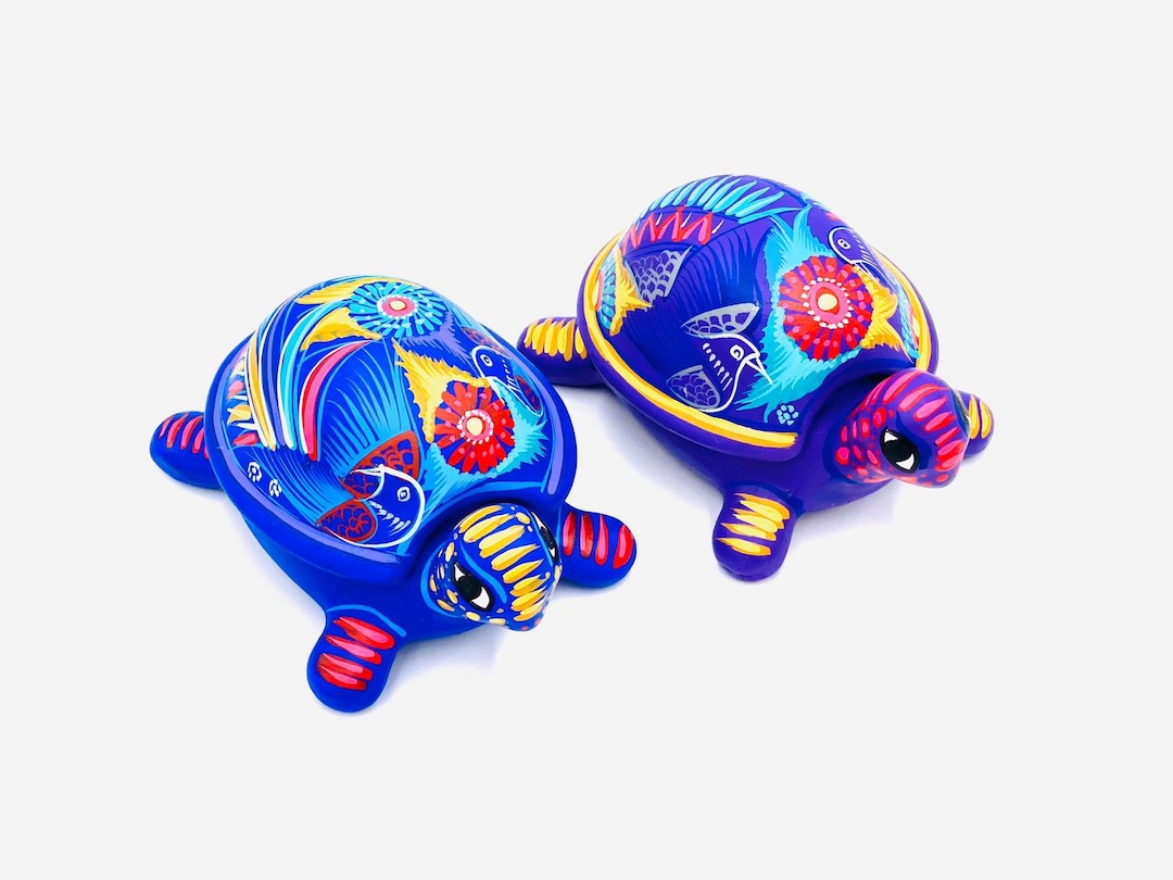 Hand-painted Clay Turtle Box: Decorative Jewelry Box - Etsy