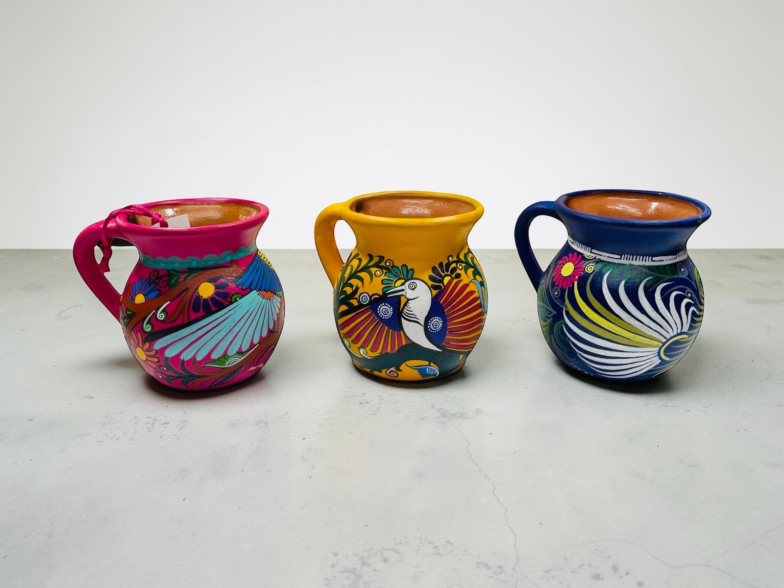 Hand-painted Mexican Clay Mug: 400ml Matte Glazed Pottery. - Etsy