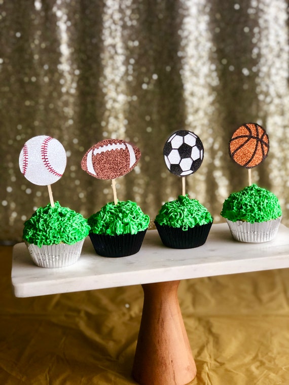 Sports cupcake toppers all star cupcake toppers sports party | Etsy