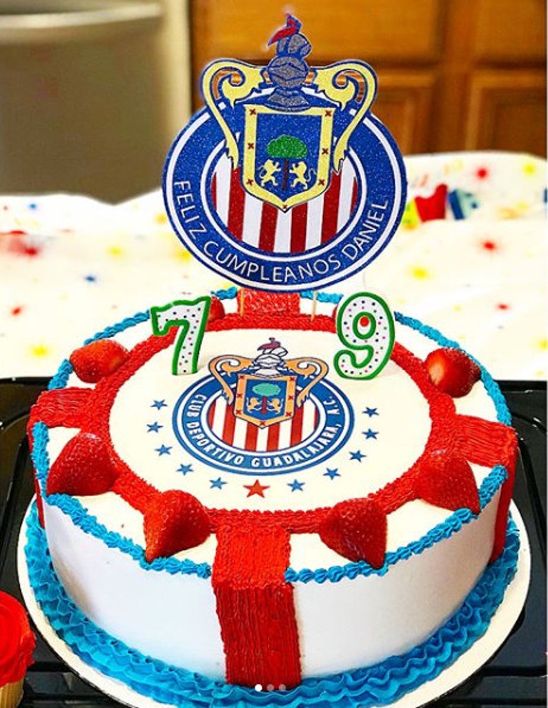 Chivas cake topper soccer party decor chivas guadalajara | Etsy