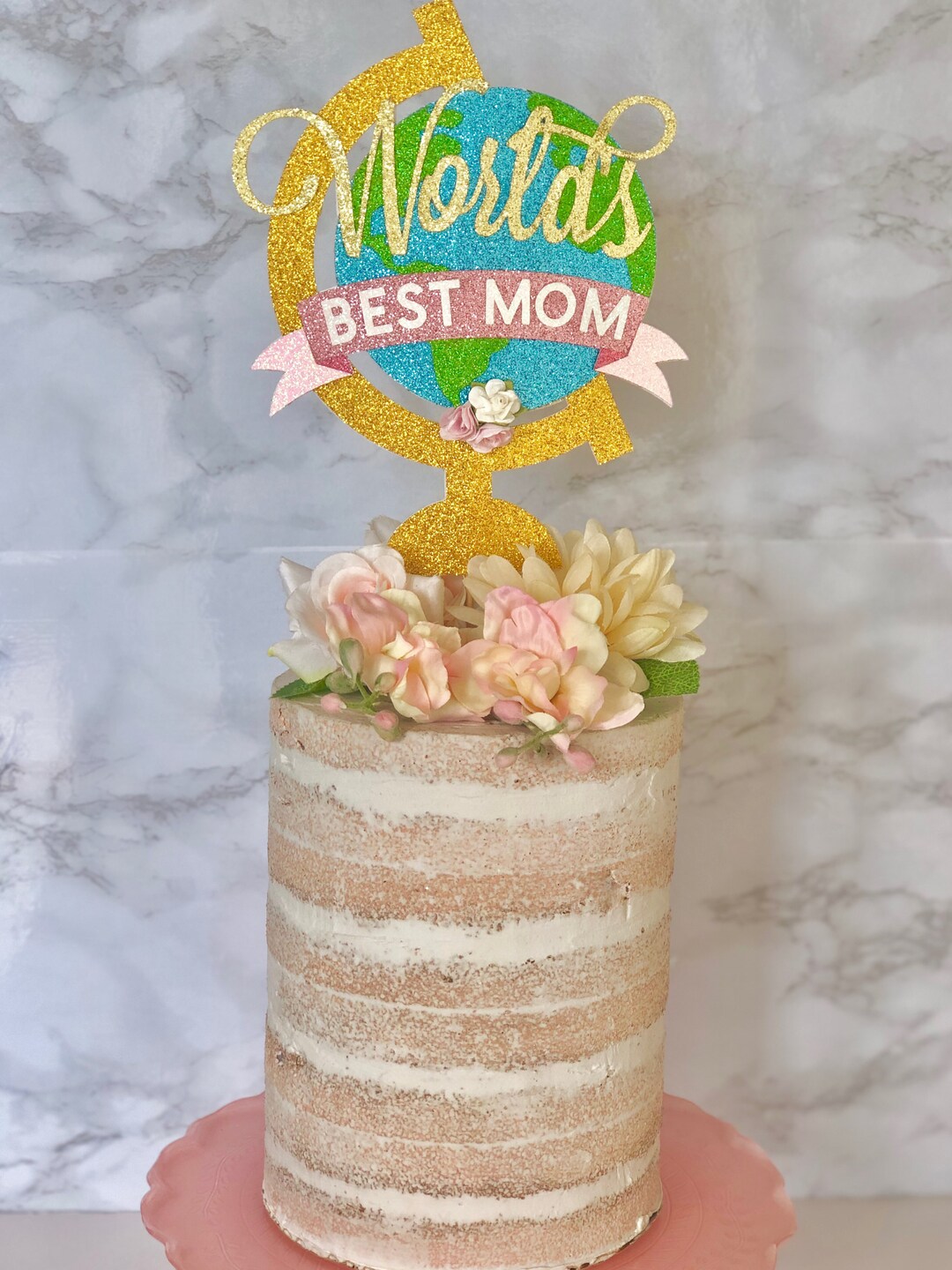 Worlds Best Mom, Worlds Best Mom Cake Topper, Mothers Day Cake Topper ...