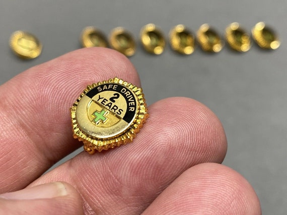 Vintage Safe Driver Pins - Years 1 through 9 - RARE! - Gem