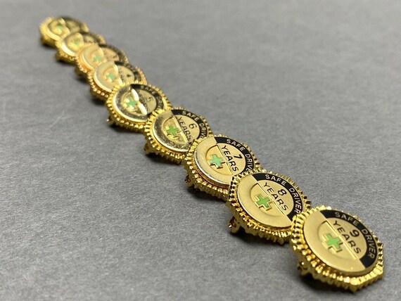 Vintage Safe Driver Pins - Years 1 through 9 - RARE! - Gem