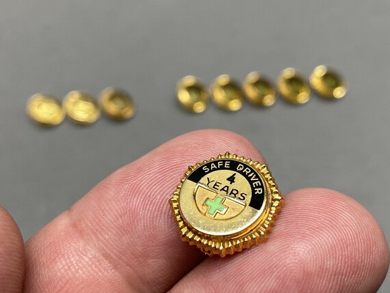 Vintage Safe Driver Pins - Years 1 through 9 - RARE! - Gem