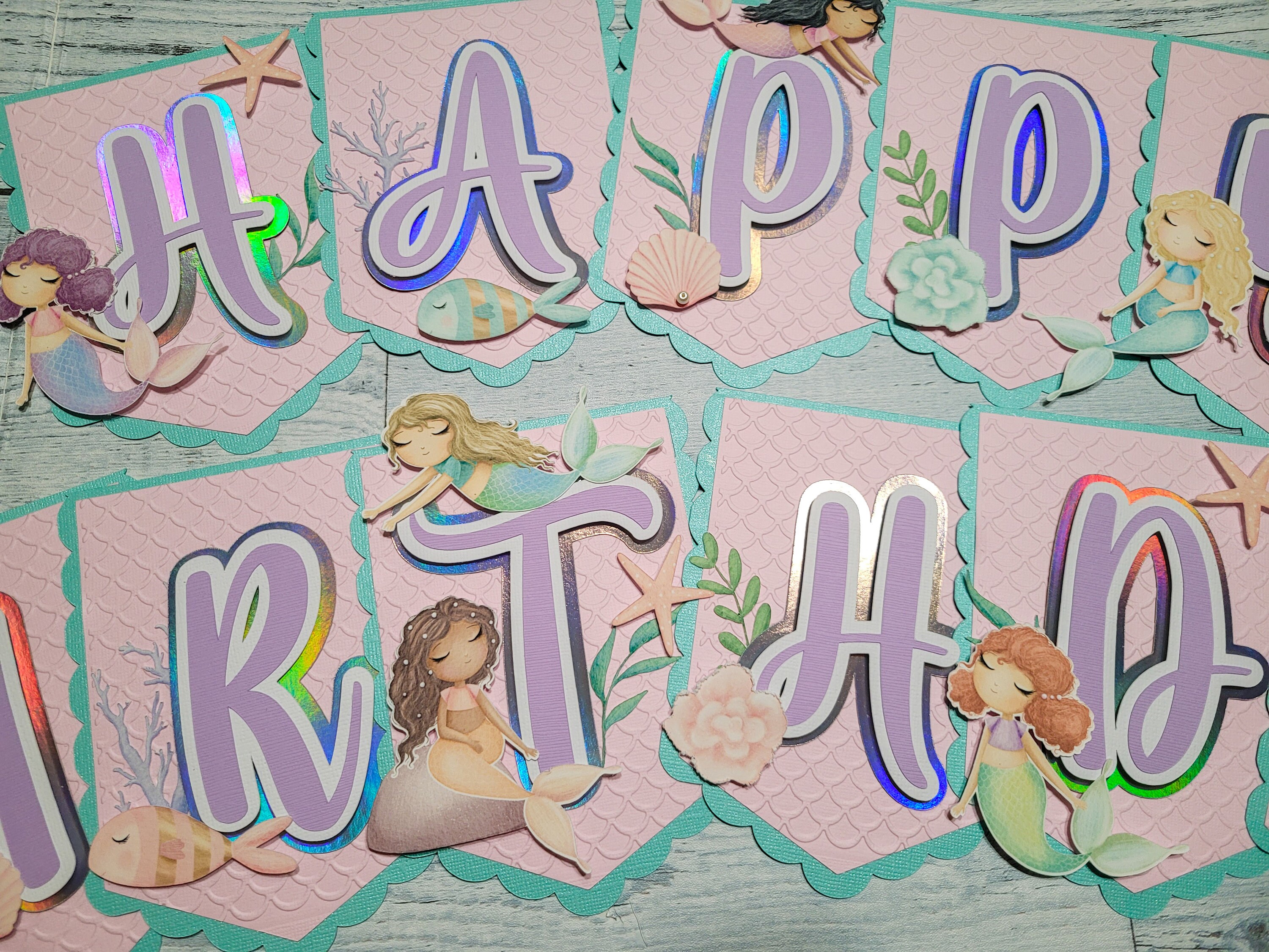 Mermaid Banner (3D) - Etsy