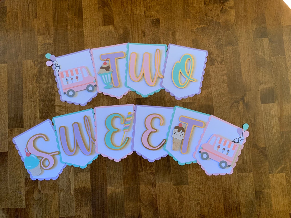 Two Sweet Banner (3D) - Etsy