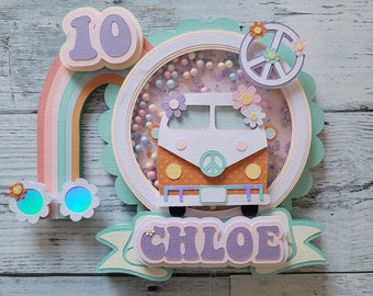 Groovy Bus Cake Topper Rainbow Groovy Centerpiece Groovy - Etsy