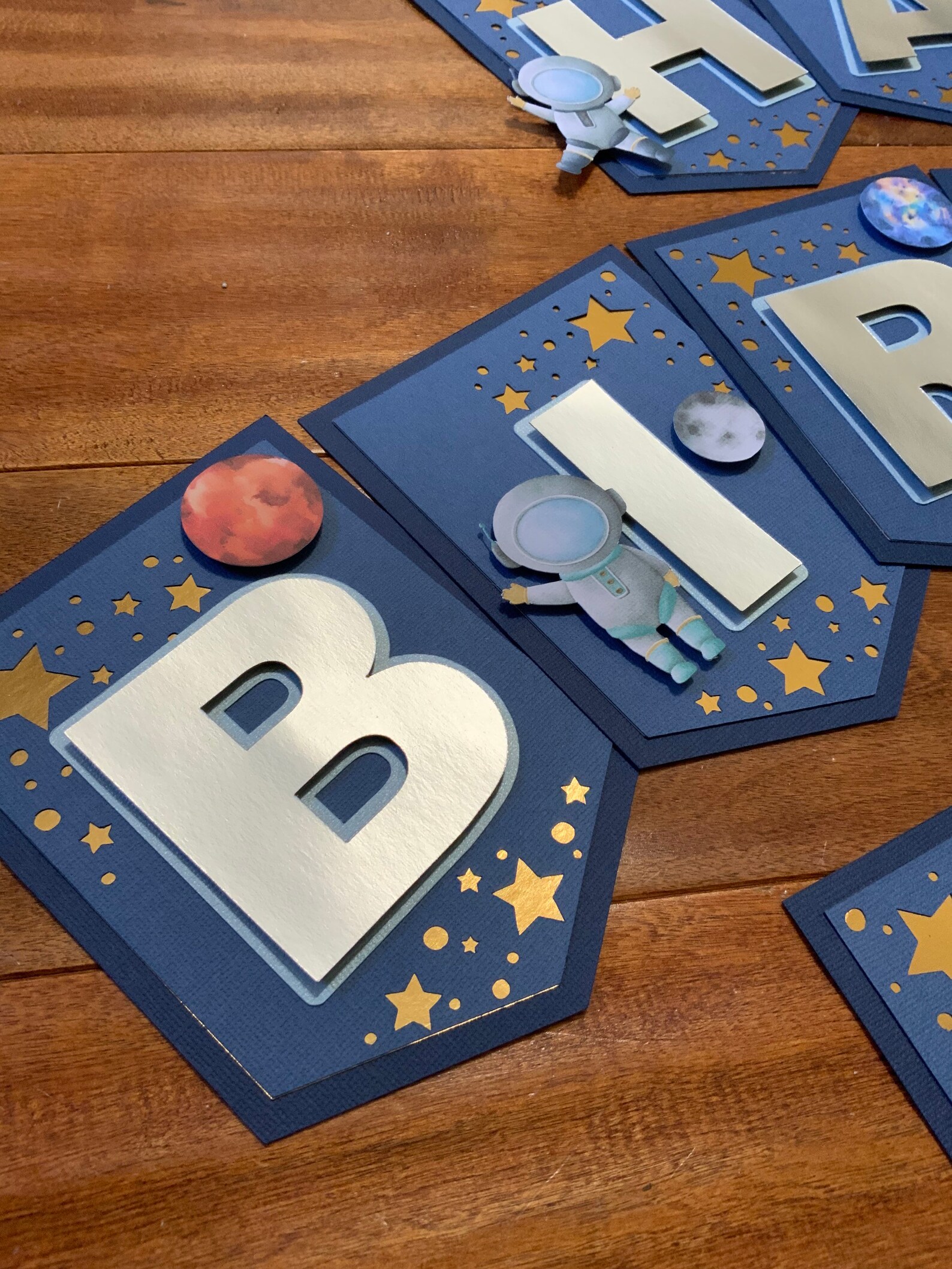 Outer Space Birthday Banner, Astronaut Banner (3D) - Etsy