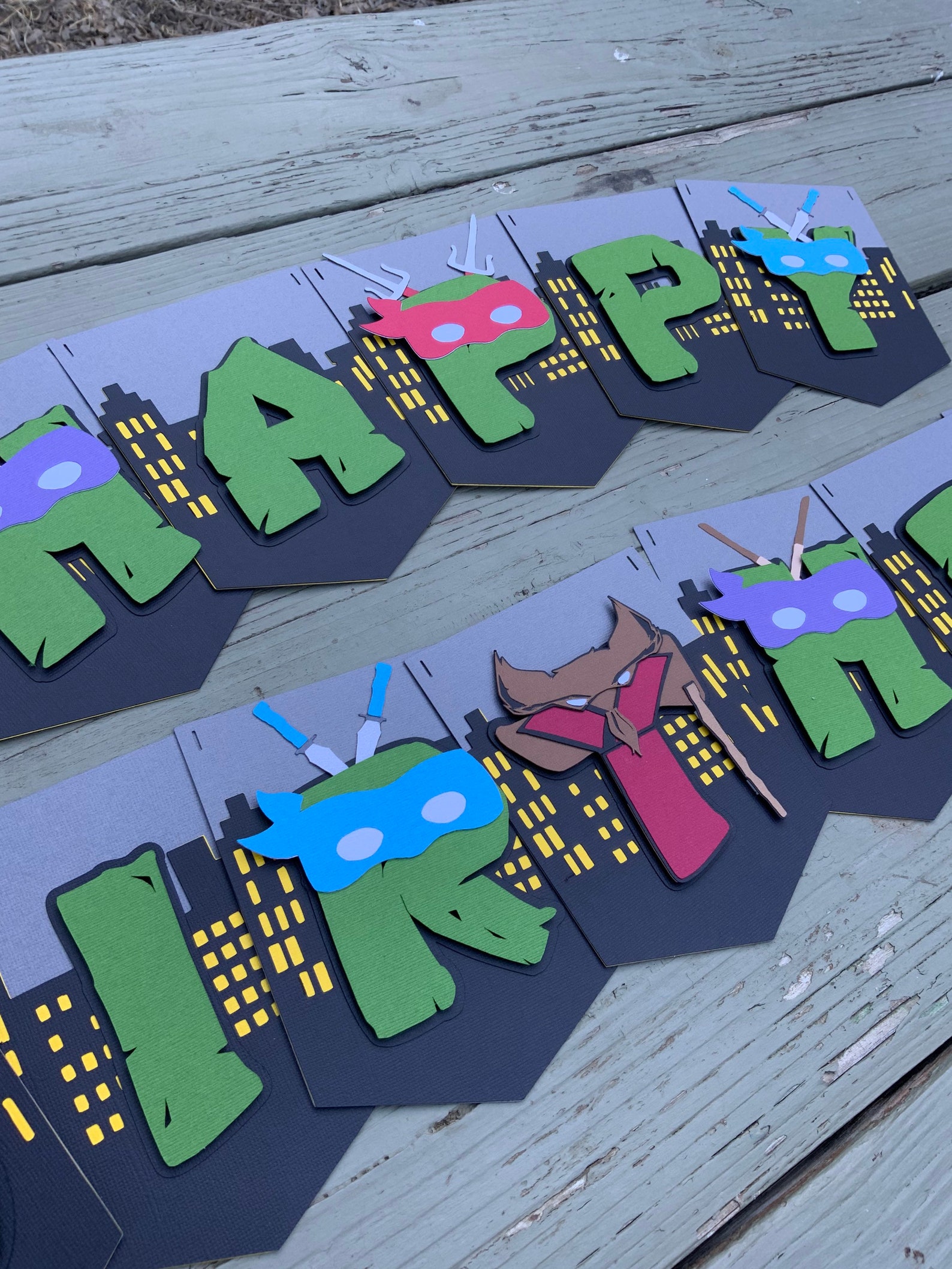 Teenage Mutant Ninja Turtles 3D Birthday Banner TMNT Birthday - Etsy