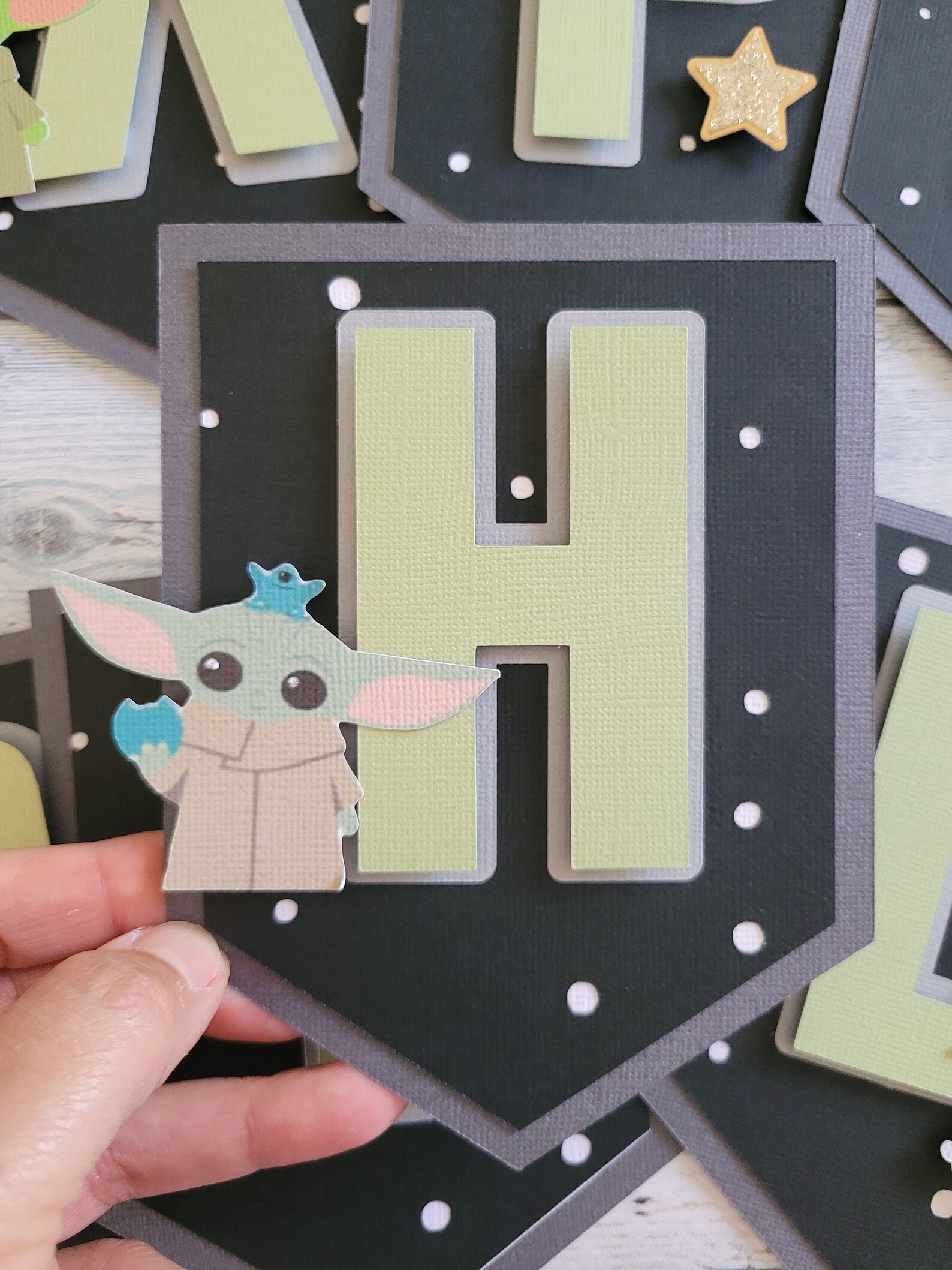 The Child Baby Yoda Banner 3D - Etsy