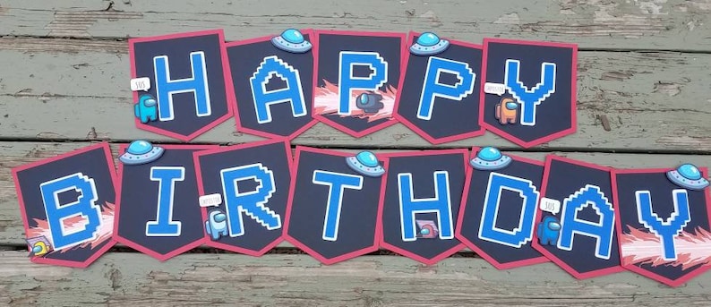 Among Us Banner Crewmate Birthday Banner - Etsy