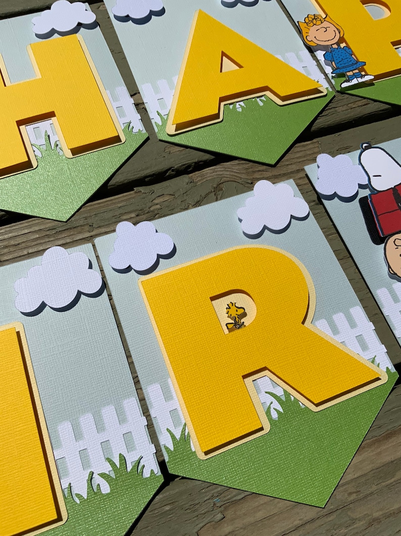 Charlie Brown Birthday Banner - Etsy