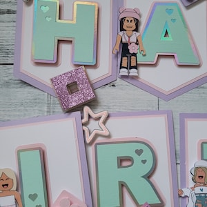 Roblox Birthday Banner: 3D Letter Pennants, Girl Party Decor - Etsy
