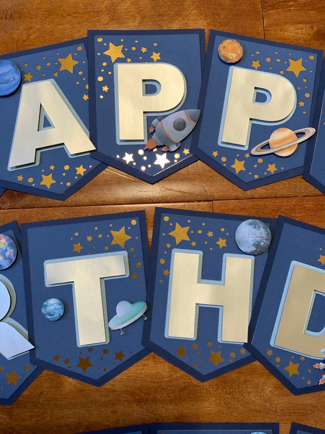 Outer Space Birthday Banner, Astronaut Banner (3D) - Etsy