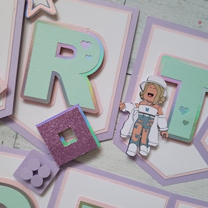 Roblox Birthday Banner: 3D Letter Pennants, Girl Party Decor - Etsy