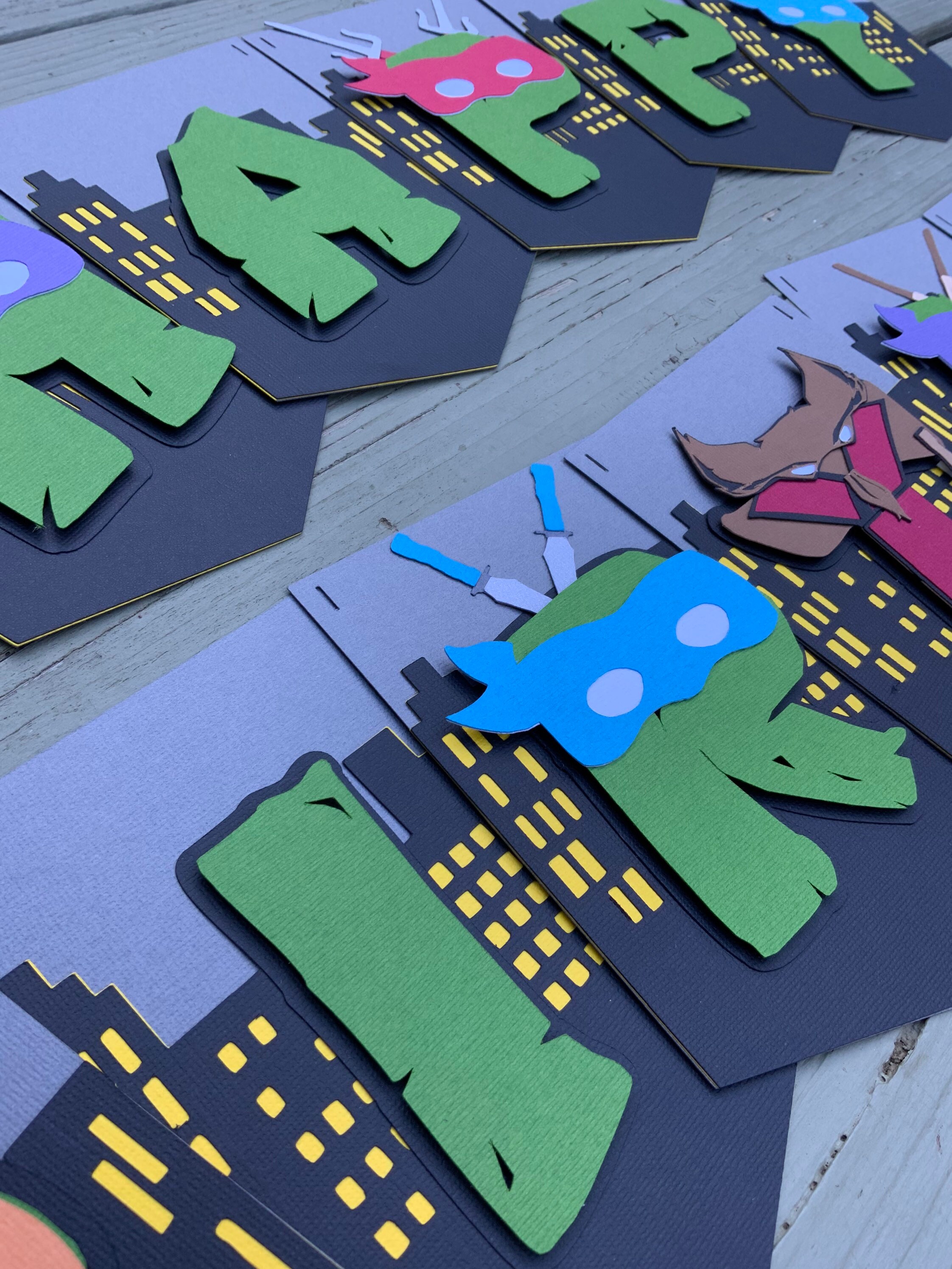 Teenage Mutant Ninja Turtles 3D Birthday Banner TMNT Birthday - Etsy