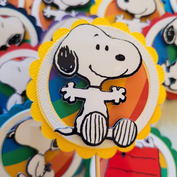 Snoopy Cupcake Toppers - Etsy