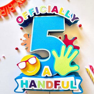 Hi Five, Five I A Vibe, Officially a Handful Cale Topper - Etsy