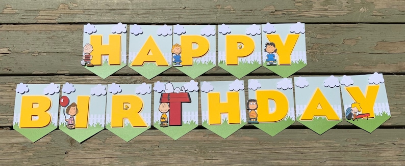 Charlie Brown Birthday Banner - Etsy