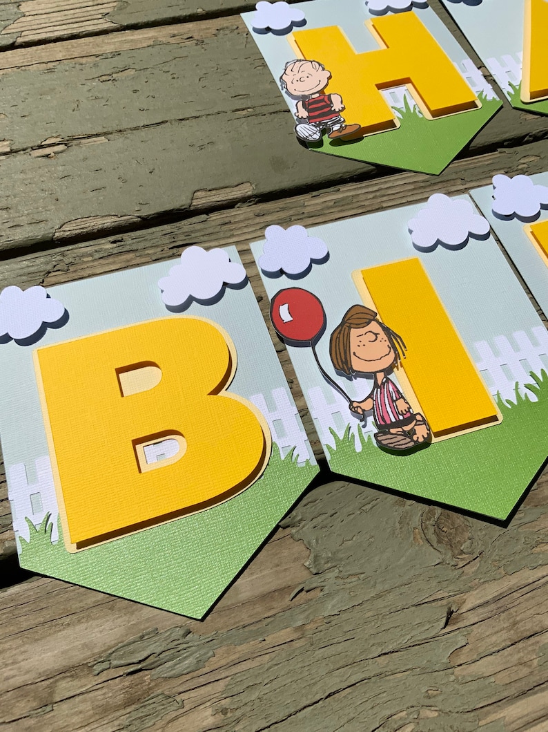 Charlie Brown Birthday Banner - Etsy