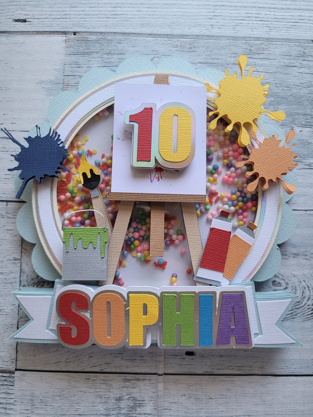 Paint Party Cake Topper - Etsy