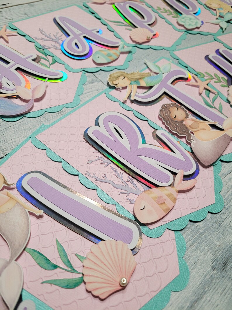 Mermaid Banner (3D) - Etsy