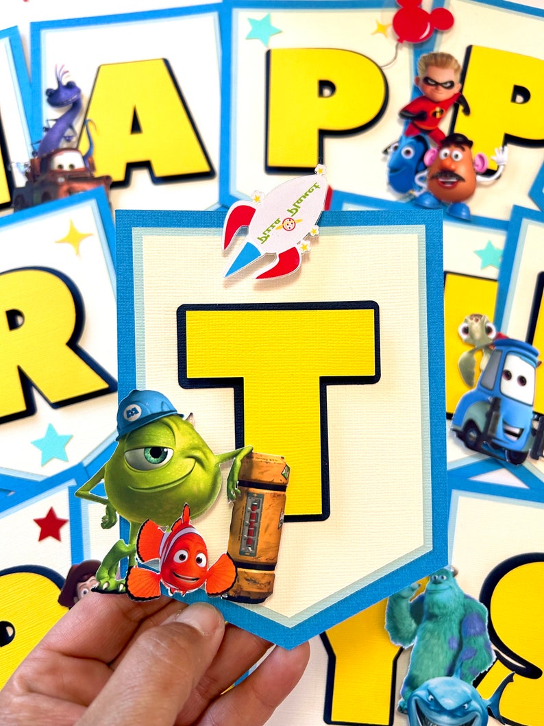 Pixar Banner 3D - Etsy