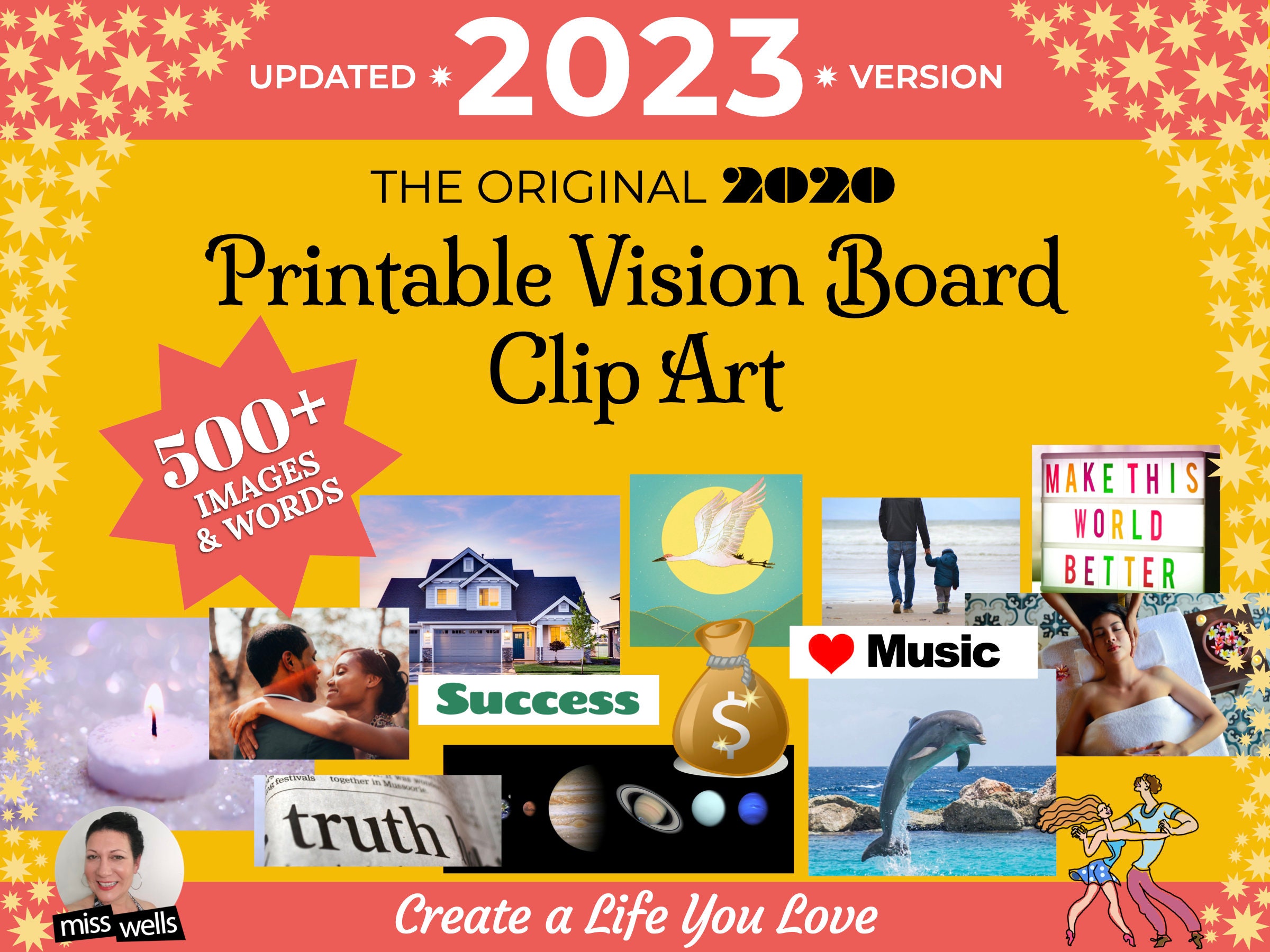2023 Printable Vision Board Clip Art Updated 2020 Etsy