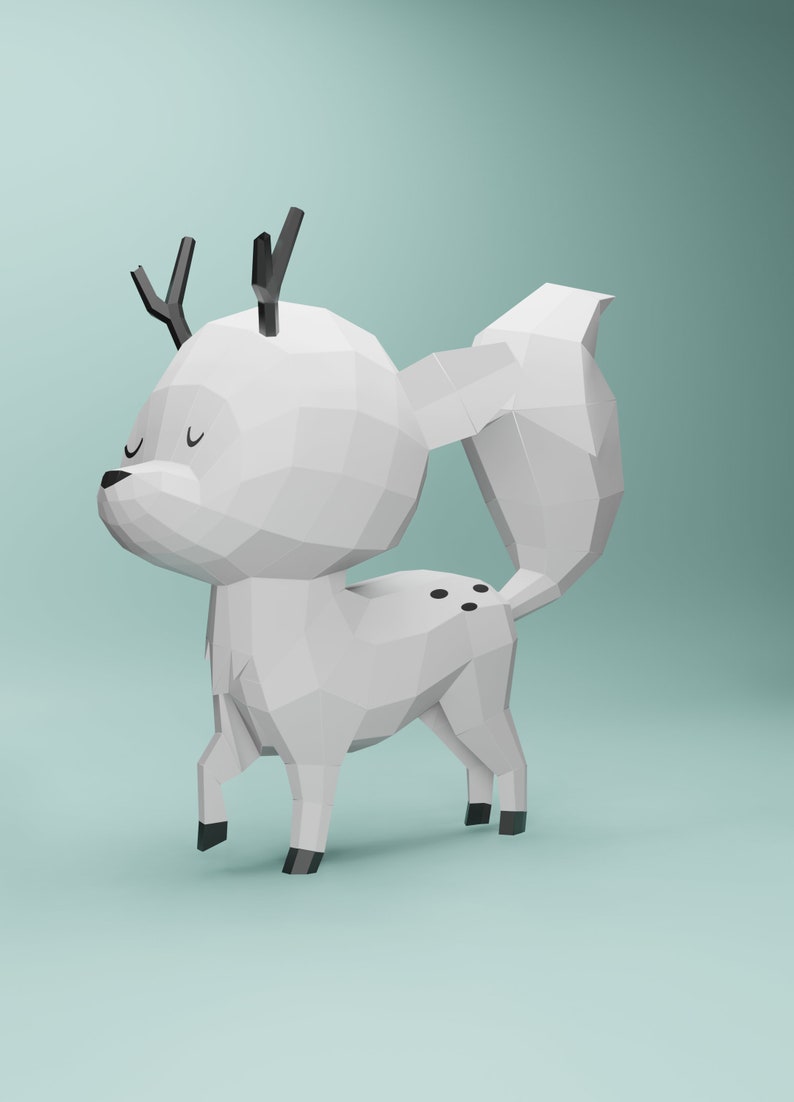 DIY Deer Fox DXF Deer Fox Papercraft Twig Hilda - Etsy España