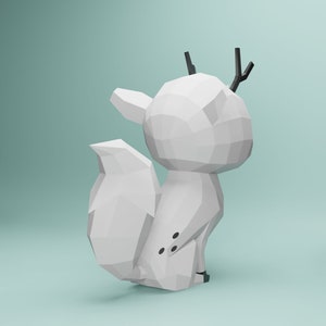 DIY Deer Fox II + DXF | Deer Fox Papercraft | Twig Hilda Templates ...