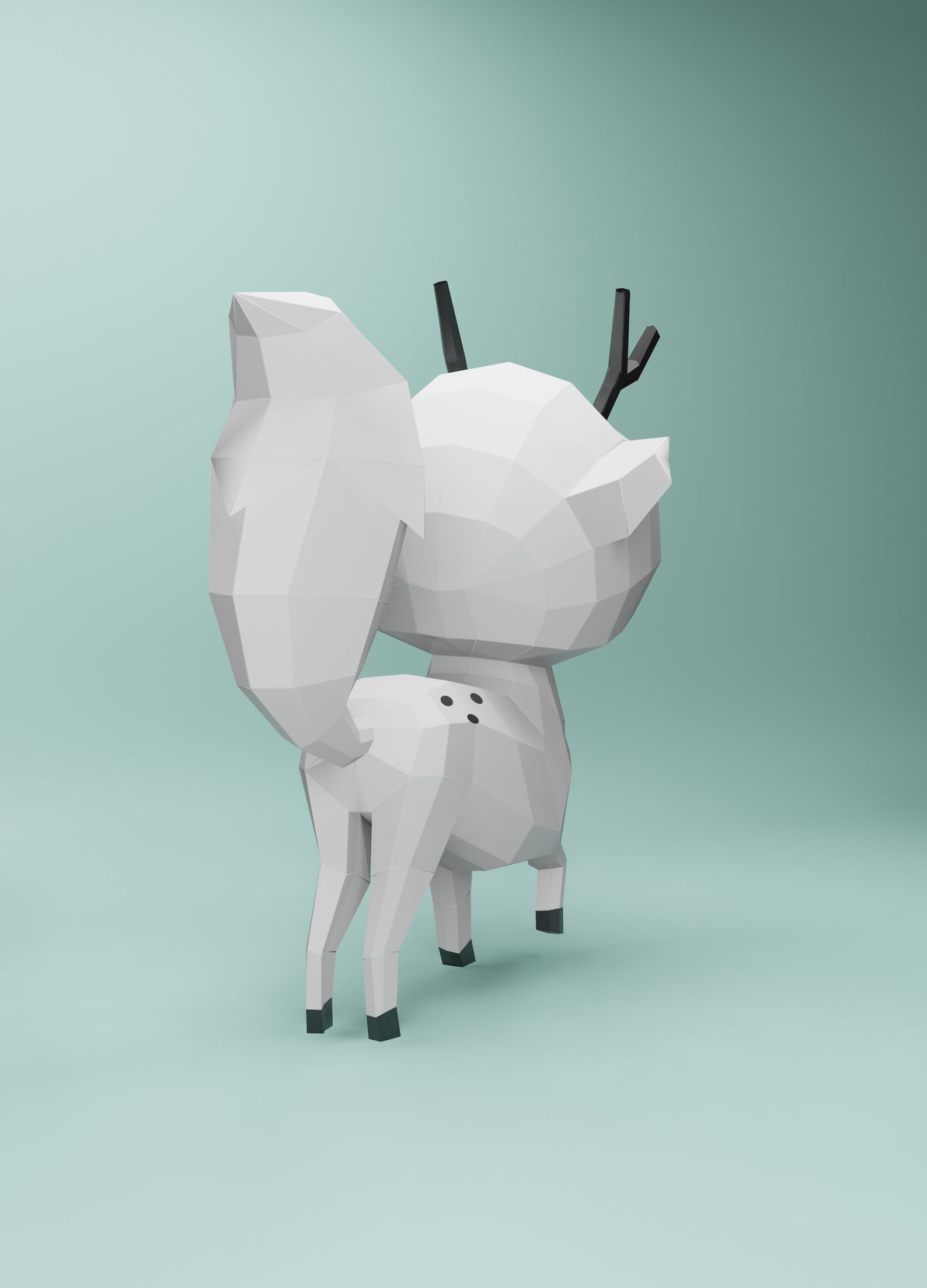 DIY Deer Fox DXF Deer Fox Papercraft Twig Hilda | Etsy España
