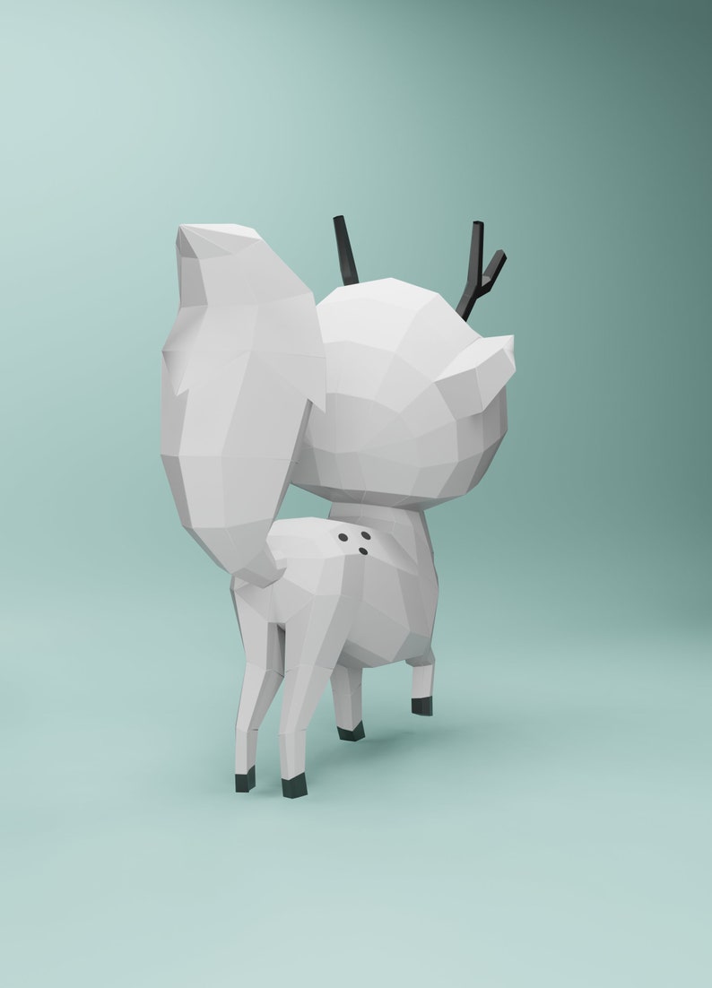 DIY Deer Fox DXF Deer Fox Papercraft Twig Hilda - Etsy España